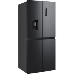 Hanseatic Multi Door "HCDB18080DWDI", Energieeffizienz: D (A-G), schwarz (schwarz, edelstahlfarben), Wasserspender, K&uuml;hlschr&auml;nke, NoFrost, Wasserspender, Display, T&uuml;ralarm, Topseller