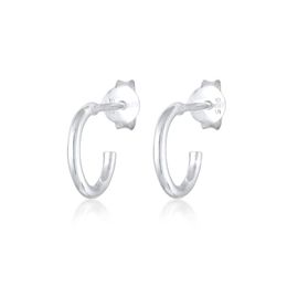 Paar Creolen Elli "Ohrstecker Creolen 925 Sterling Silber", silber, Ohrringe, Damen, onesize, ohne Stein, Silber 925 (Sterlingsilber)