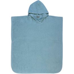 Wörner Badeponcho WÖRNER "Badeponcho Uni" Gr. M, eisblau, L:80cm, Baumwolle, Hausmäntel, maschinenwaschbar, trocknergeeignet