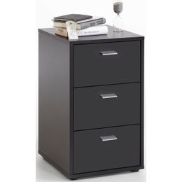 Nachtkommode FMD "SUVA", schwarz, B:35cm H:62,5cm T:40cm, Sideboards
