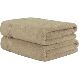 Saunatuch HAMMETEX "Hammetex 2er Set extra große Saunatücher", beige, B:80cm L:200cm, Frottier, Baumwolle, Handtücher