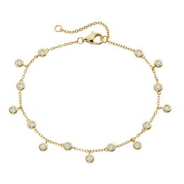 Armband Smart Jewel "mit Zirkonia, Silber 925", gold, Armbänder, Damen, 19cm, Silber 925 (Sterlingsilber), Armband