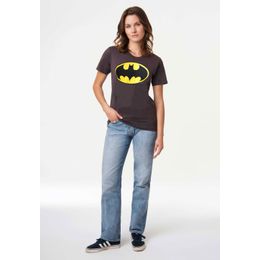 T-Shirt logoshirt "Batman - Logo", Damen, Gr. L, grau, 100% Baumwolle, unifarben, normal, Rundhals, Shirts T-Shirt, mit trendigem Print