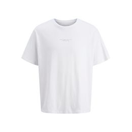 Jack & Jones Jungen T-Shirt "JJKENJI TEE SS CREW NECK JNR"wei&szlig;, Gr. 140, JACK & JONES JUNIOR, unifarben, Single Jersey, Obermaterial: 100% Baumwolle, Shirts