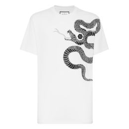 T-Shirt Philipp Plein "Snake", Jungen, Gr. 4XL, 01, weiß, Obermaterial: 100% Baumwolle, 100% Glas, Shirts