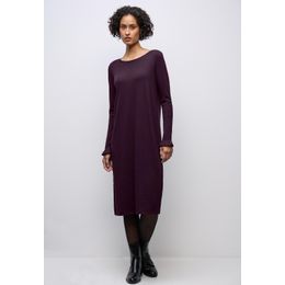 Street One Damen Midikleidjazz berry, Gr. 40, unifarben, Stoff, 63% Polyester, 34% Viskose, 3% Elasthan, Kleider, mit Rundhalsausschnitt