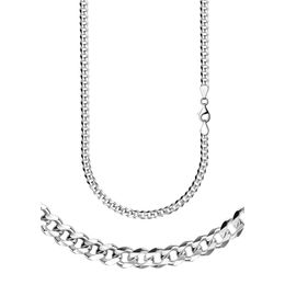 Collierkettchen Firetti "Schmuck Geschenk Silber 925 Armband Kette Panzerkette diamantiert" Gr. 50, silber (silberfarben), Halsketten, Damen, 50, Silber 925 (Sterlingsilber), B: 6mm, Made in Germany, B:6mm