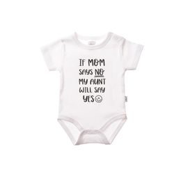 Body Liliput "If Mom says no", Jungen, Gr. 50/56, EURO-Größen, weiß, 100% Baumwolle, bedruckt, kurz, Rundhals, Bodys, mit niedlichem Frontprint