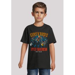 T-Shirt F4NT4STIC "Guns N' Roses 1987 Tour Vintage Rock", Mädchen, Gr. 122/128, schwarz, Obermaterial: 100% Baumwolle, regular fit, Rundhals, ohne Bündchen, Shirts T-Shirt, Premium Qualität