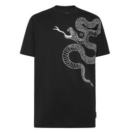 T-Shirt Philipp Plein "Snake", Jungen, Gr. XL, 02, schwarz, Obermaterial: 100% Baumwolle, 100% Glas, Shirts