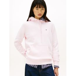 Kapuzensweatshirt Tommy Jeans "TJW REG S FLAG HOODIE", Damen, Gr. XL (42), light pink, Sweatware, Obermaterial: 80% Baumwolle, 20% Polyester, unifarben, regular fit kurz, Rippbündchen, Sweatshirts
