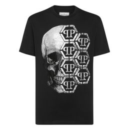 T-Shirt Philipp Plein "Hexagon", Jungen, Gr. XL, 02, schwarz, Obermaterial: 100% Baumwolle, 100% Glas, Shirts