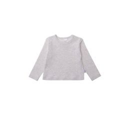 Langarmshirt Liliput "grau melange", Mädchen, Gr. 50/56, grau (grau, meliert), 100% Baumwolle, meliert, unifarben, Rundhals, Shirts, mit praktischen Druckknöpfen