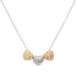 Firetti Kette mit Anh&auml;nger &raquo;Schmuck Geschenk Gold 375 Halsschmuck Halskette Ankerkette Herzen&laquo; gelbgoldfarben-wei&szlig;goldfarben-ros&eacute;goldfarben...