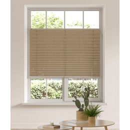 Plissee OTTO HOME "DAHRA - in Crush-Optik" Gr. 10, beige (sand), B:70cm H:210cm, Obermaterial: 100% Polyester, Plissees, Fixmaß, Bestseller mit über 5500 4,5-Sterne-Bewertungen, Klemmträger