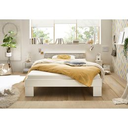 Schlafkontor Futonbett &raquo;Lyon&laquo; Wei&szlig; Abs. Beton Optik Liegefl&auml;che L&auml;nge Breite: 200 cm x 140 cm