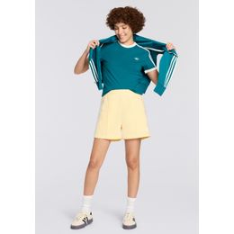 Sporthose adidas Sportswear "W 3S FT CF PT", Damen, Gr. S, N-Gr, glow blau, clear pink, Obermaterial: 55% Baumwolle, 36% Polyester, 9% Viskose, Hosen