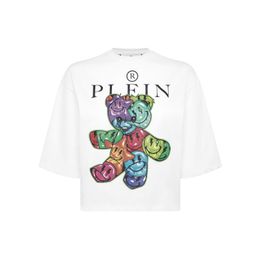 T-Shirt Philipp Plein "Teddy", Damen, Gr. L, 01, wei&szlig;, Stoff: 100% Baumwolle, Shirts T-Shirt