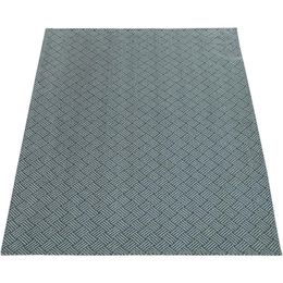 Paco Home Teppich &raquo;Varadero 461&laquo; rechteckig 4 mm H&ouml;he 3D-Design, Kurzflor, Wohnzimmer grau Baumwolle, Polyester
