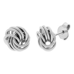 Firetti Paar Ohrstecker &raquo;Schmuck Geschenk Gold 375 Ohrschmuck Ohrringe Loveknot&laquo; wei&szlig;goldfarben 8 mm Schicke Creolen mit wundersch&ouml;nem Design