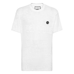 T-Shirt Philipp Plein "Monogram", Jungen, Gr. L, 01, wei&szlig;, Obermaterial: 100% Baumwolle, Shirts T-Shirt