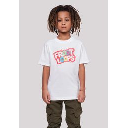T-Shirt F4NT4STIC "Kellogg's Froot Loops Breakfast Cereal Pop Art", Mädchen, Gr. 122/128, weiß, Obermaterial: 100% Baumwolle, regular fit, Rundhals, ohne Bündchen, Shirts, Premium Qualität
