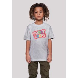 T-Shirt F4NT4STIC "Kellogg's Froot Loops Breakfast Cereal Pop Art", M&auml;dchen, Gr. 122/128, erdgrau, Obermaterial: 100% Baumwolle, regular fit, Rundhals, ohne B&uuml;ndchen, Shirts T-Shirt, Premium Qualit&auml;t