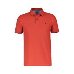 Poloshirt Lerros "Lerros", Herren, Gr. XXL, rot (deep coral rot), 60% Baumwolle, 40% Polyester, ohne Ausschnitt, Shirts