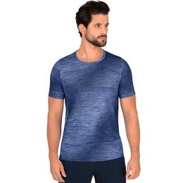 TRIGEMA T-Shirt »COOLMAX Sportshirt mit modischem Druck« 1 Stk. electric-blue M M V-Ausschnitt