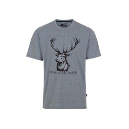 TRIGEMA T-Shirt &raquo;T-Shirt mit Hirschmotiv&laquo; 1 Stk. steingrau-melange XL XL DELUXE-Single-Jersey