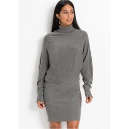 bonprix Strickkleid grau meliert 52/54 (XXL) - N-Gr N-Gr 52/54 (XXL) Strickkleid mit femininem Stil f&uuml;r einen eleganten Auftritt