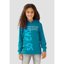 Kidsworld Kinder Kidsworld Kapuzenshirt &raquo;SO EASY - Print&laquo; Langarm, Basic-Passform, mit modischen Drucken blau 152/158