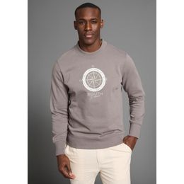 Delmao Herren DELMAO Sweatshirt, lange &Auml;rmel, l&auml;ssige Passform, mit Print, Rundhals grau 4XL (68/70)