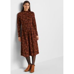 bonprix Jerseykleid Jersey Kleid aus Baumwolle kaffeebraun gebl&uuml;mt 44/46 (L) - N-Gr N-Gr 44/46 (L) Jerseykleid mit gebl&uuml;mtem Muster f&uuml;r einen...
