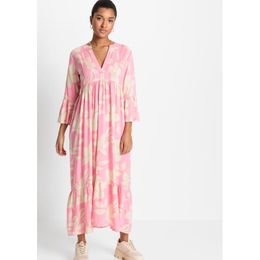 bonprix Maxikleid &raquo;Maxikleid aus flie&szlig;ender Viskose&laquo; Maxikleid aus flie&szlig;ender Viskose knallrosa/hellsand gebl&uuml;mt 36 - N-Gr N-Gr 36 Maxikleid mit...