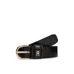 Tommy Hilfiger Ledergürtel »ESSENTIAL EFFORTLESS 2, 5cm breit«, 2, 5 cm, geprägt, mit TH Monogramm, glänzend Black