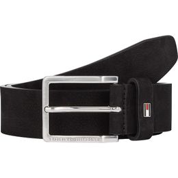 Tommy Hilfiger Ledergürtel »OLIVER NUBUCK 3.5 cm breit«, Metallpatch, Einfachdornschließe Black