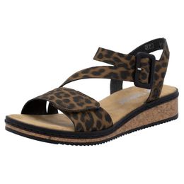 Rieker Riemchensandale, Sommerschuh, Sandalette, Keilabsatz, mit asymmetrischem Riemchen leo 36 36 Klettverschl&uuml;sse sorgen f&uuml;r individuelle...