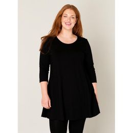 Base Level Curvy Tunikashirt &raquo;Aria&laquo; mit Rundhalsausschnitt black 44 44 Langes Tunika-Shirt Aria von BASE-LEVEL-CURVY