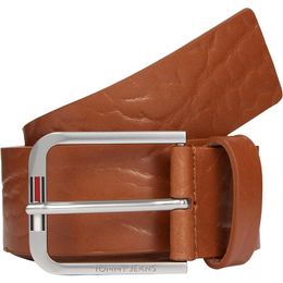 Tommy Jeans Herren Lederg&uuml;rtel &raquo;TJM AUSTIN 4.0 cm breit&laquo; Gr&ouml;&szlig;enverstellbar braun