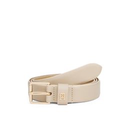 Tommy Hilfiger Lederg&uuml;rtel &raquo;TH SQUARE 2.5 cm breit GO&laquo; mit eckiger Schnalle und TH-Monogramm Sandalwood