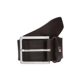 Tommy Hilfiger Lederg&uuml;rtel &raquo;OLIVER 4.0 cm breit&laquo; Gr&ouml;&szlig;enverstellbar, Markenlogoemblem aus Metall Testa de moro