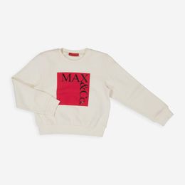 MAX & Co. Cremefarbenes Sweatshirt mit rotem Quadrat