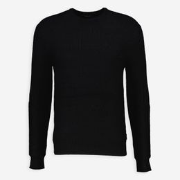 Replay Schwarzer Pullover mit gerippter Struktur