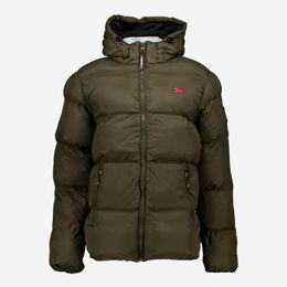Geographical Norway Dunkelgr&uuml;ne Pufferjacke mit abnehmbarer Kapuze