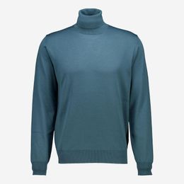 Türkisfarbener Rollkragenpullover aus Merinowolle