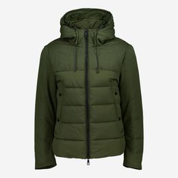 Gr&uuml;ne Pufferjacke mit Kapuze