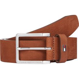 Tommy Hilfiger Lederg&uuml;rtel &raquo;OLIVER NUBUCK 3.5 cm breit&laquo; Metallpatch, Einfachdornschlie&szlig;e Coffee Bean