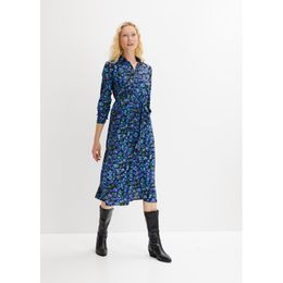 bonprix Damen bonprix Hemdblusenkleid &raquo;Hemdblusenkleid aus reiner Viskose&laquo; Hemdblusenkleid aus reiner Viskose gr&uuml;n 40, N-Gr