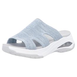 RIEKER SPORT Pantolette »vegan« Sommerschuh, Hausschuh, Keilabsatz, in der Maschine waschbar hellblau 38 38 Pantolette mit Rieker Air-Funktion im...